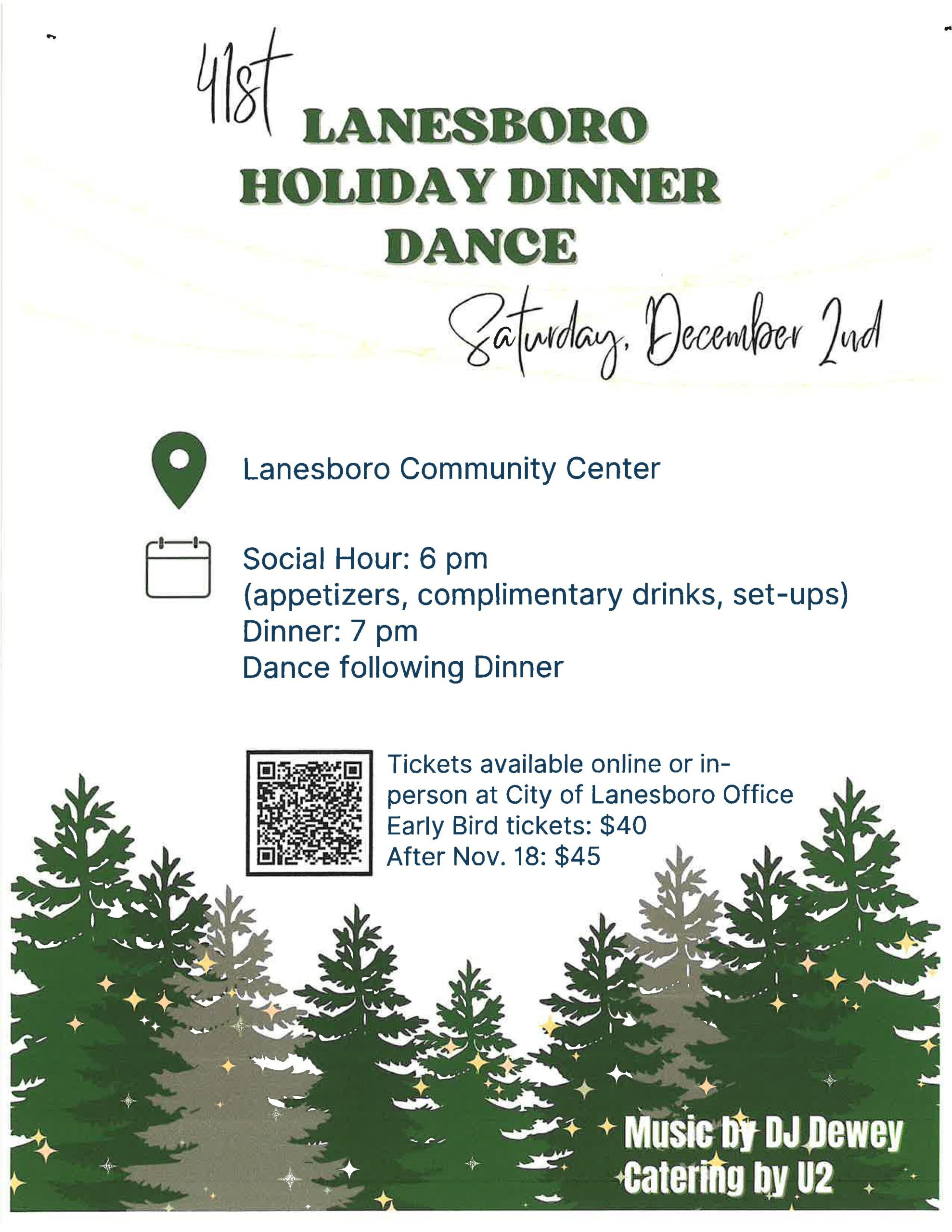 Get your Dinner Dance Tickets NOW - City of Lanesboro
